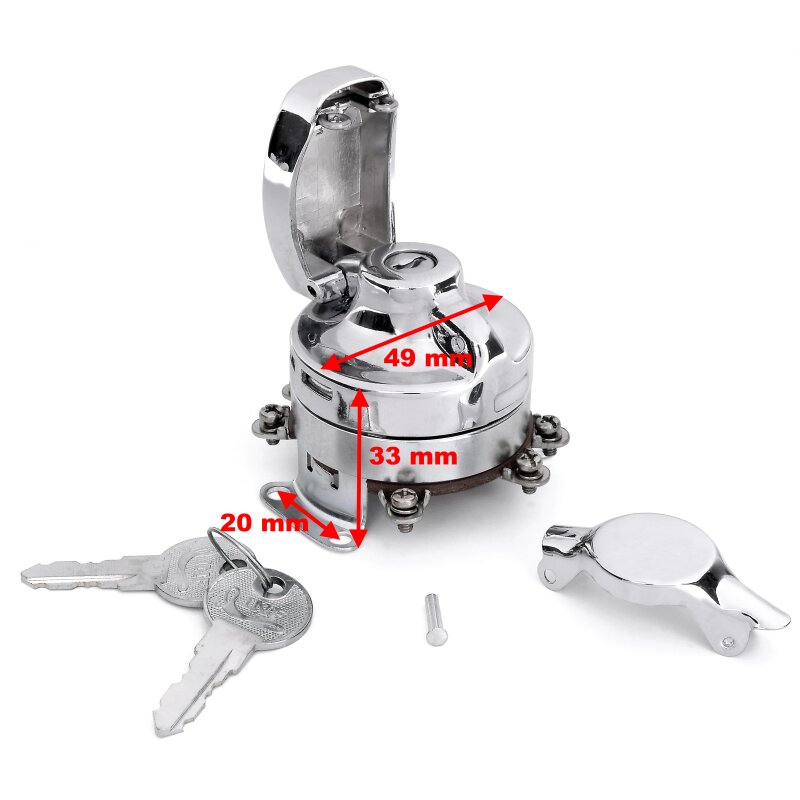 Classic chrome ignition switch Harley up to 1995, 39,90