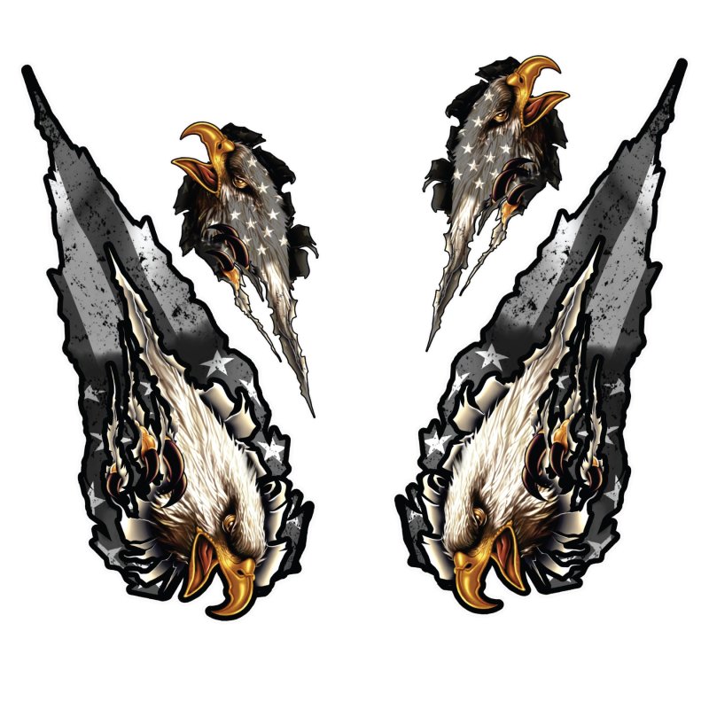 Sticker -Set Tactical Eagle 27x11 cm 4-pcs Decal Airbrush Motorcycle ...